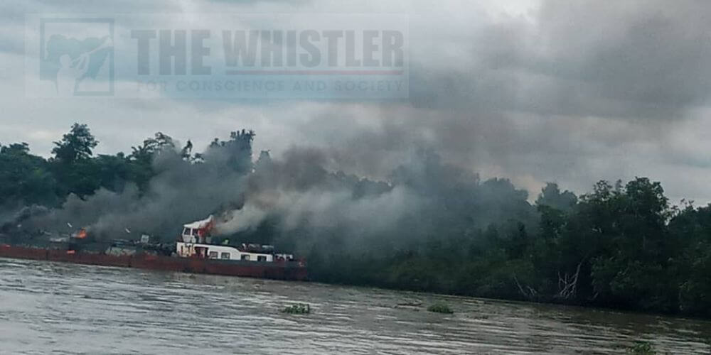 BREAKING: NNPC, Security Agencies Destroy Massive Vessel Caught ...