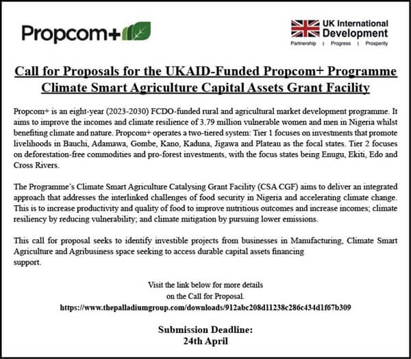Call for Proposals for the UKAID-Funded Propcom+ Programme Climate ...